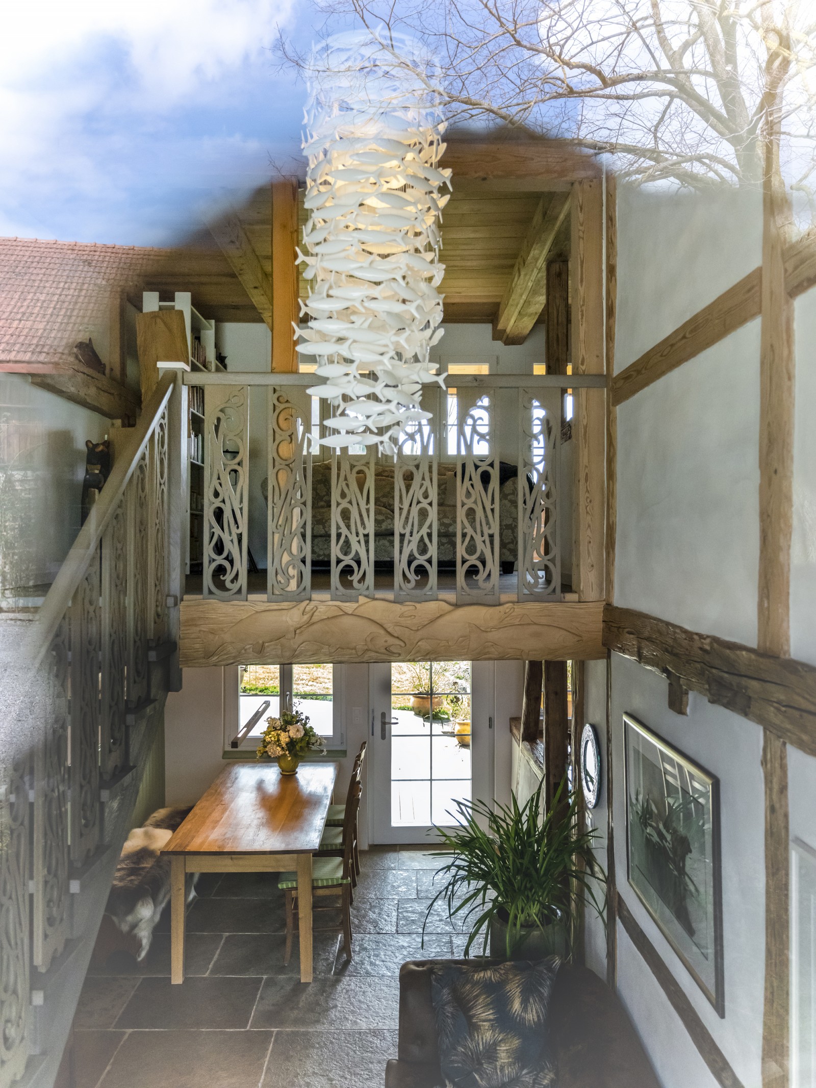 Shoal286 ceramic fish chandelier by Scabetti