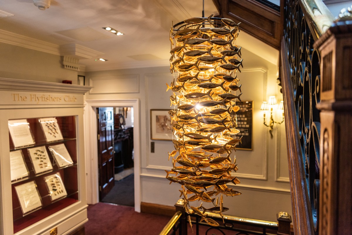 Gold Shoal ceramic fish sculpture by Scabetti