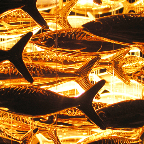 Scabetti Collection: including Shoal, the original fish chandelier ...