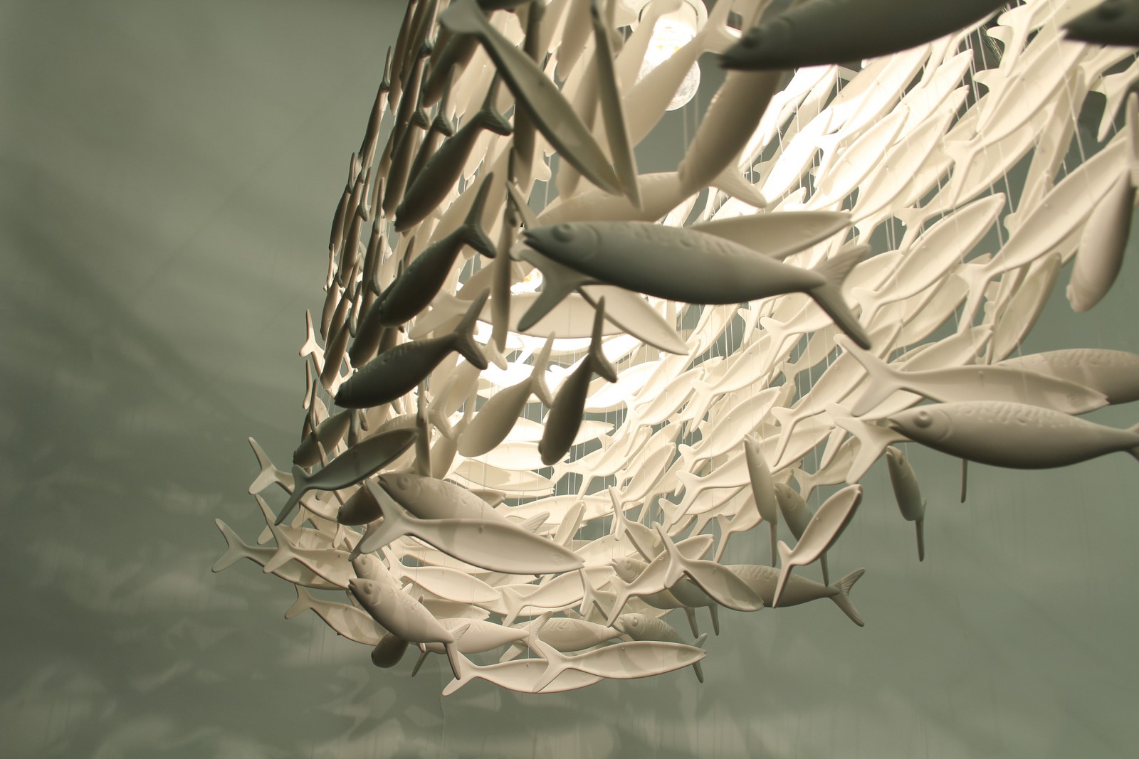 Shoal by Scabetti. The iconic ceramic fish chandelier, created from ...