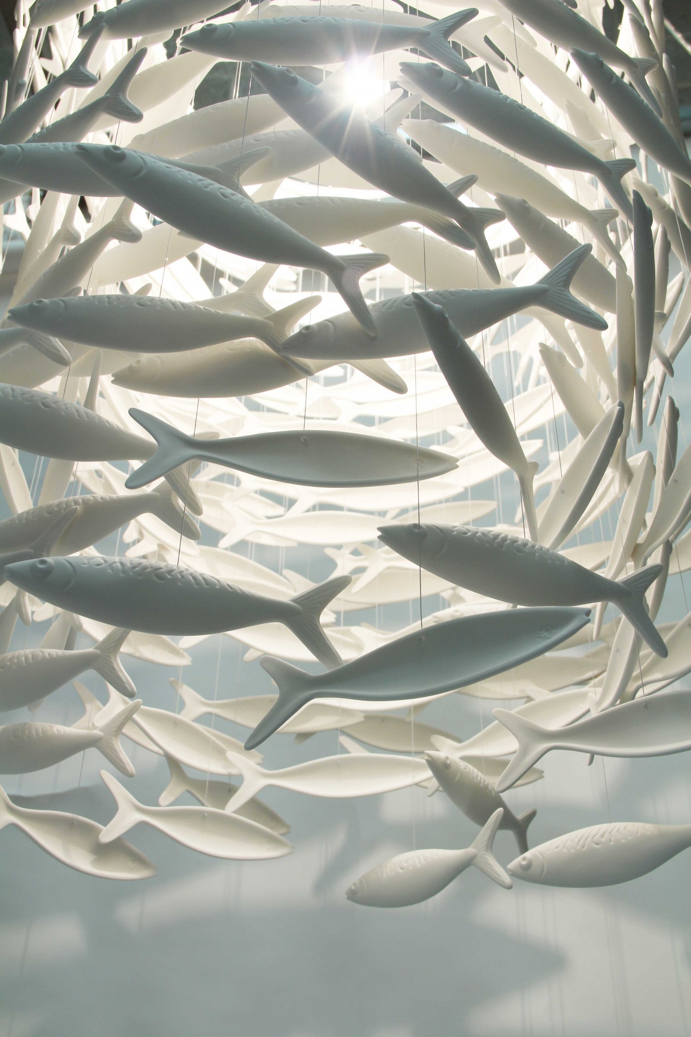 Shoal by Scabetti. The iconic ceramic fish chandelier, created from ...