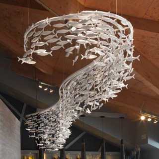 Shoal by Scabetti. The iconic ceramic fish chandelier, created from ...